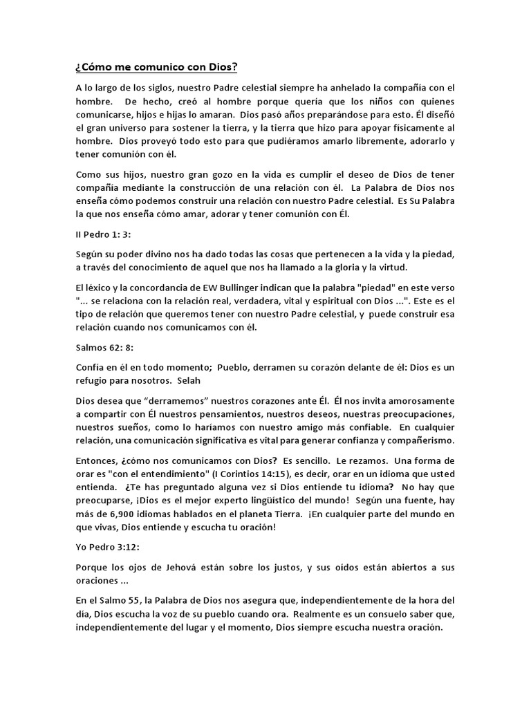 Cómo comunicarse con Dios eficazmente | PDF | Oración | Comportamiento ...