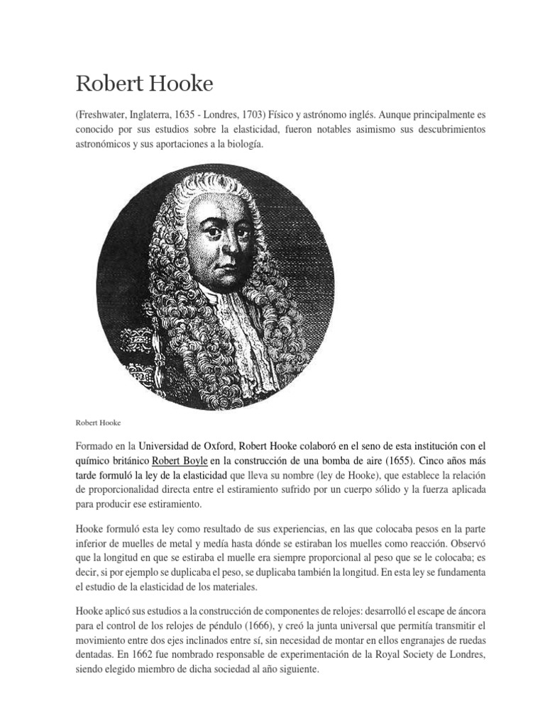 Robert Hooke | PDF | Gravedad | Movimiento (física)