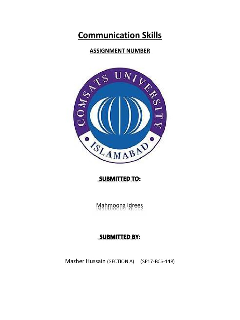Communication Skills: Assignment Number | PDF
