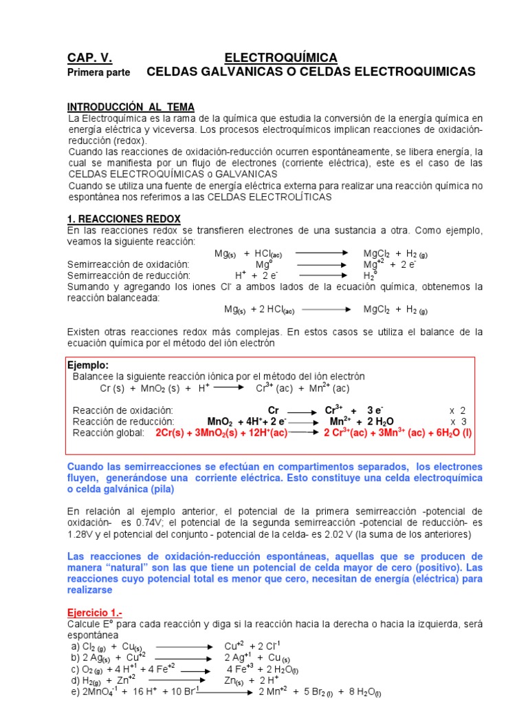 Electroqu Mica | PDF | Redox | Electroquímica