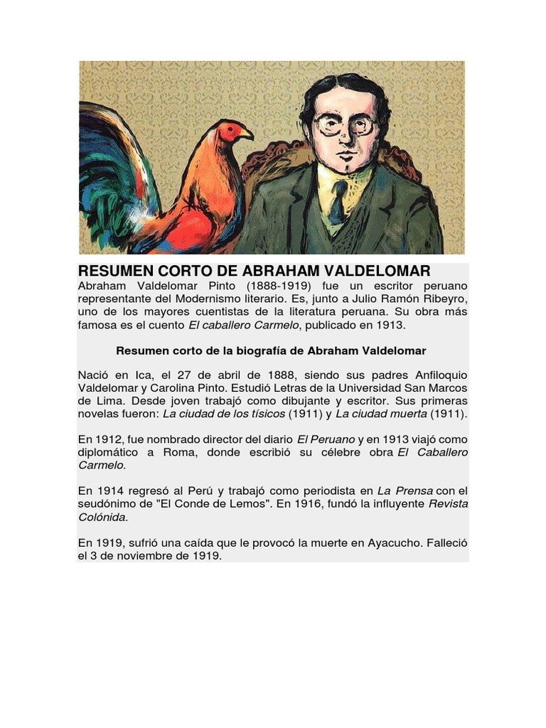 Resumen Corto de Abraham Valdelomar | PDF
