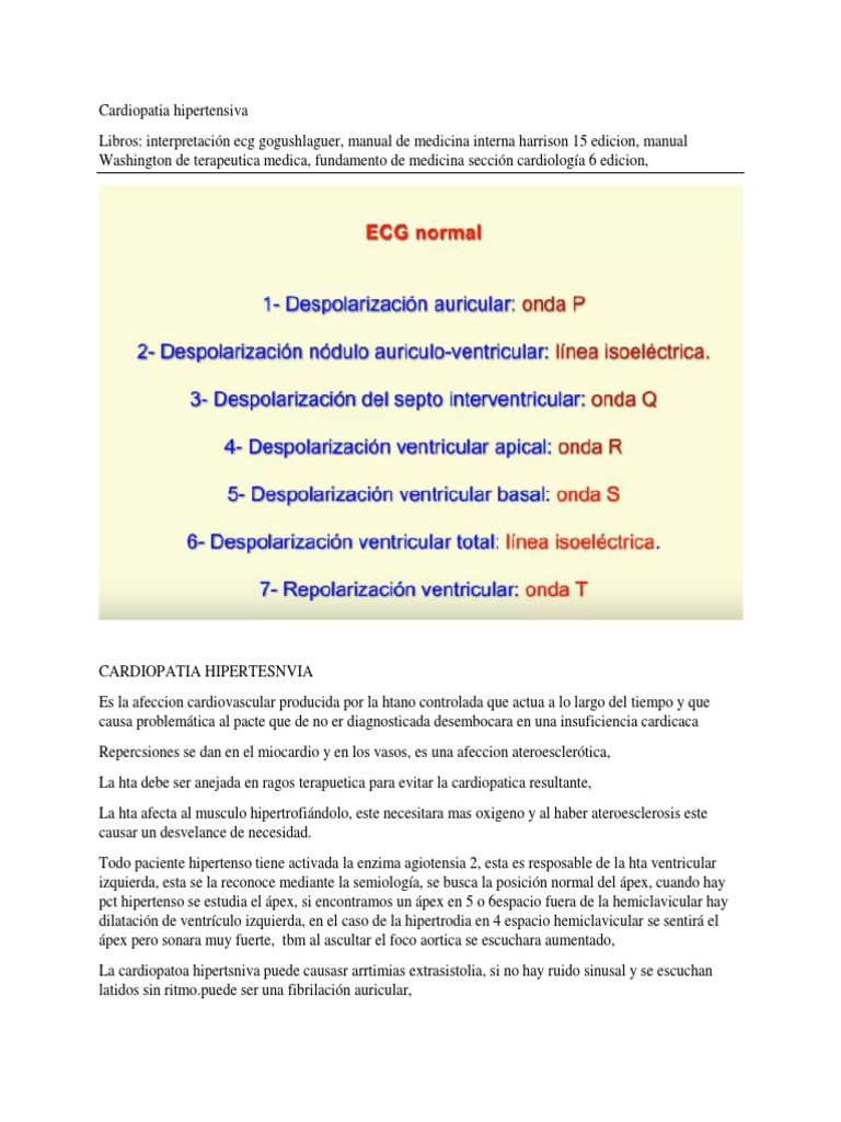 Cardiopatía Hipertensiva y EKG | PDF | Electrocardiografia | Corazón