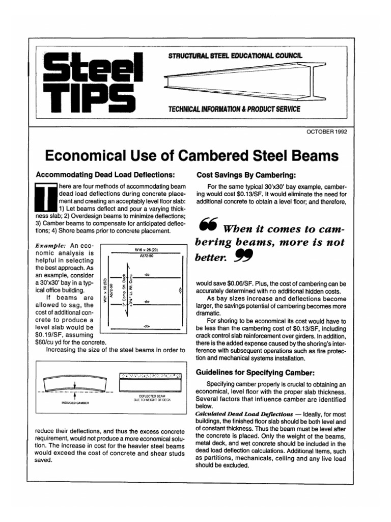 Economical Cambering of Steel Beams | PDF | Beam (Structure ...