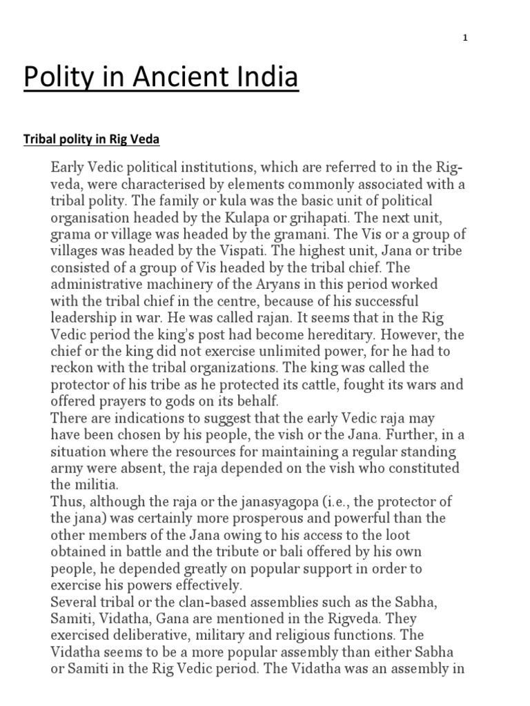 Vedic Tribal Assemblies and Polity | PDF | Vedas | Tribe