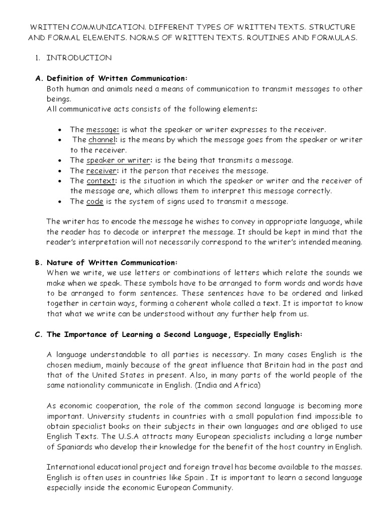 Written Communication | PDF | Communication | English Language