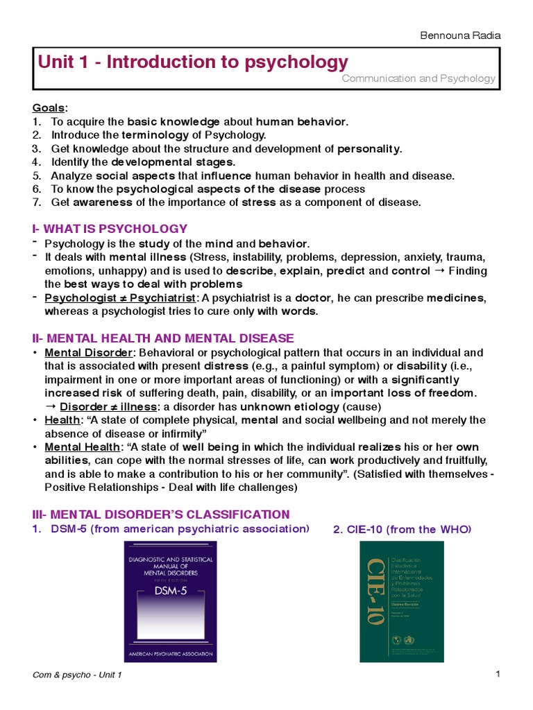 Unit 1 - Introduction To Psychology: I-What Is Psychology | PDF ...