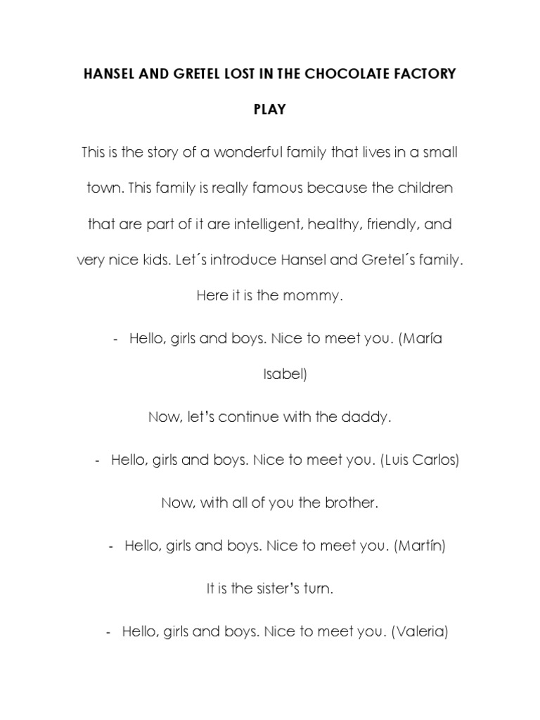 Hansel and Gretel Play | PDF | Foods