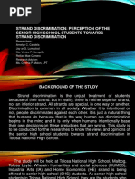 The Perception of Senior Highschool Students Pertaining To Strand ...