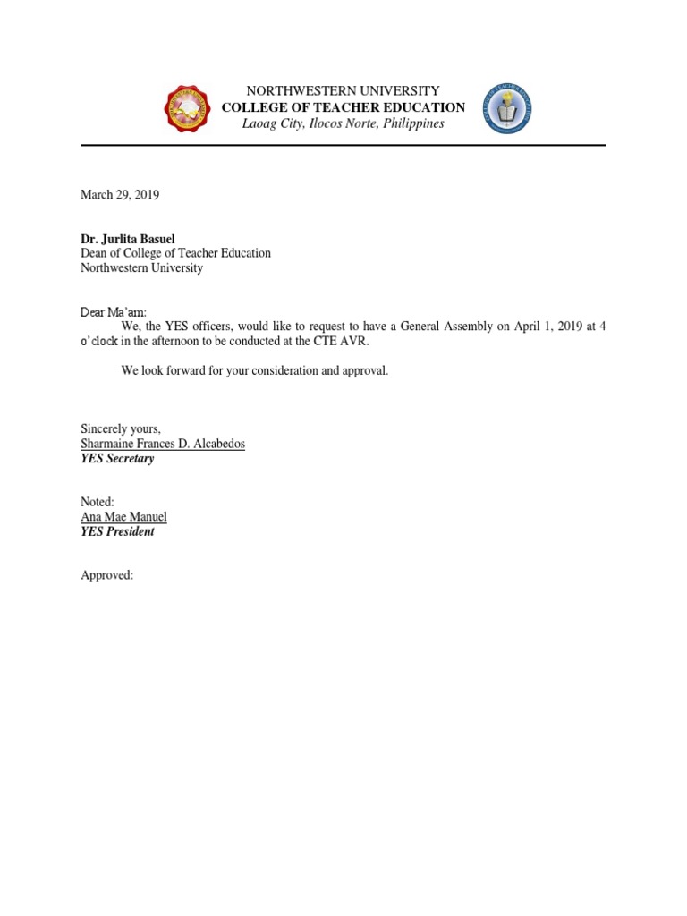 General Assembly (Request Letter) | PDF