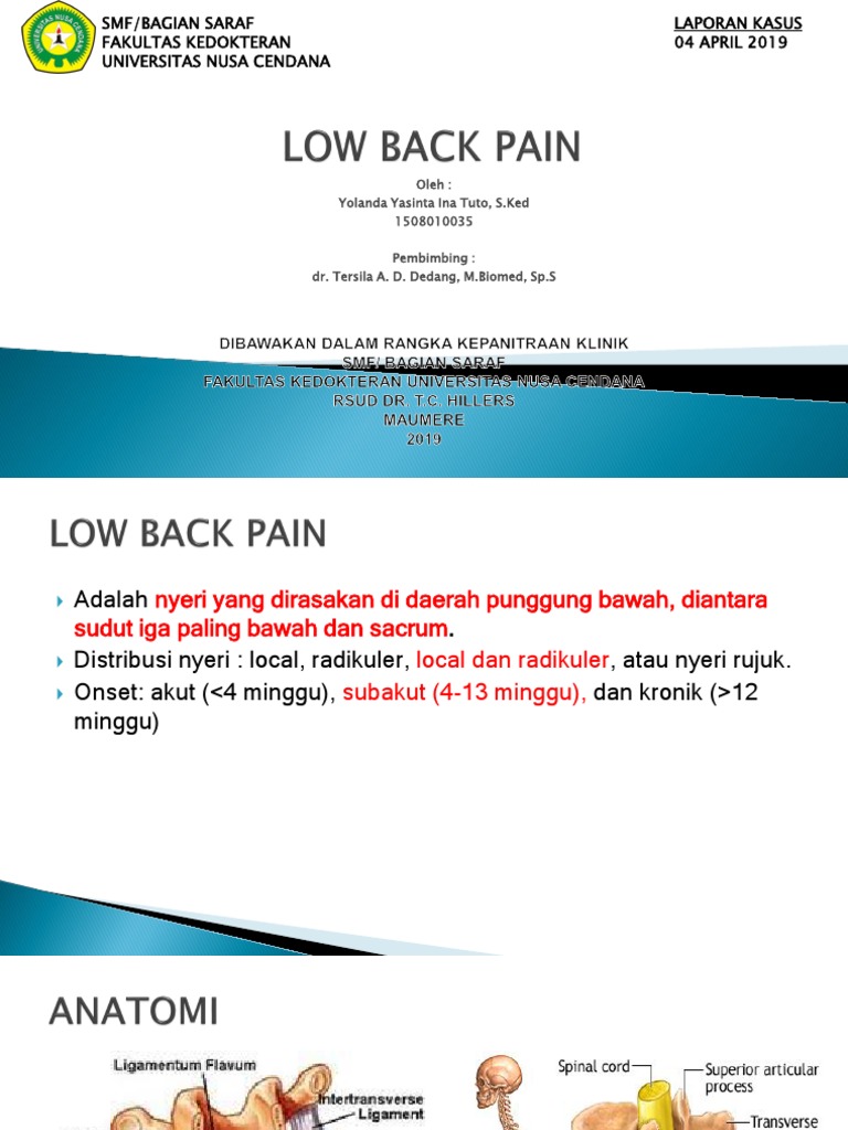 Laporan Kasus Low Back Pain Yolanda | PDF