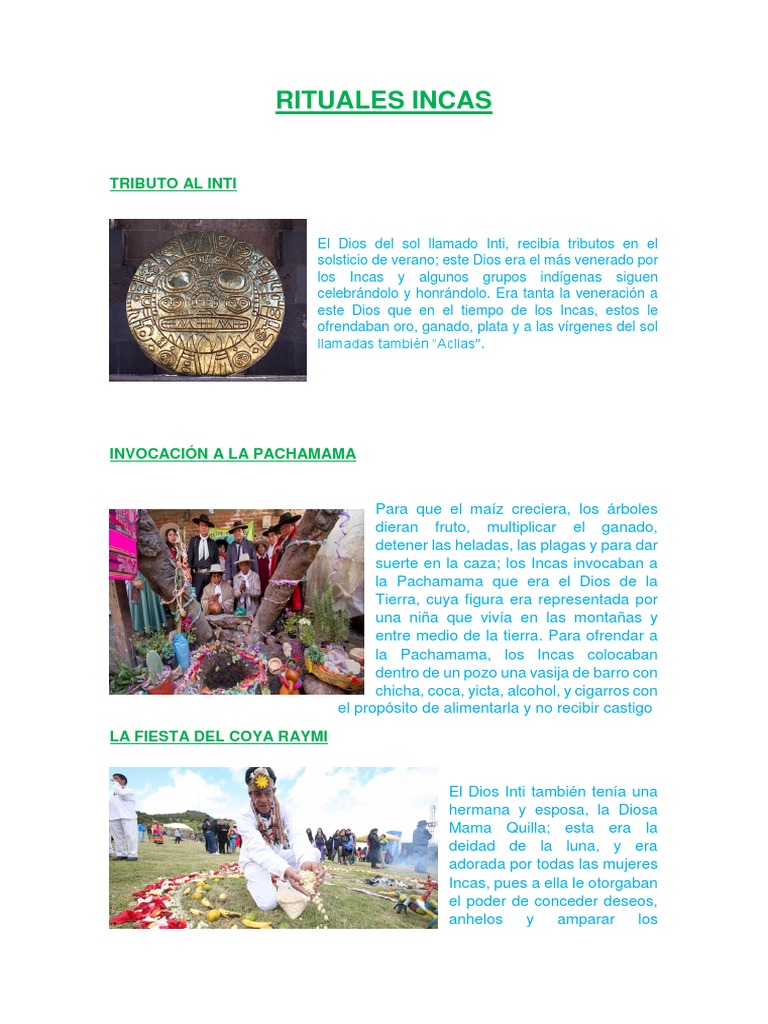 Rituales Incas | PDF | Imperio Inca | Rituales