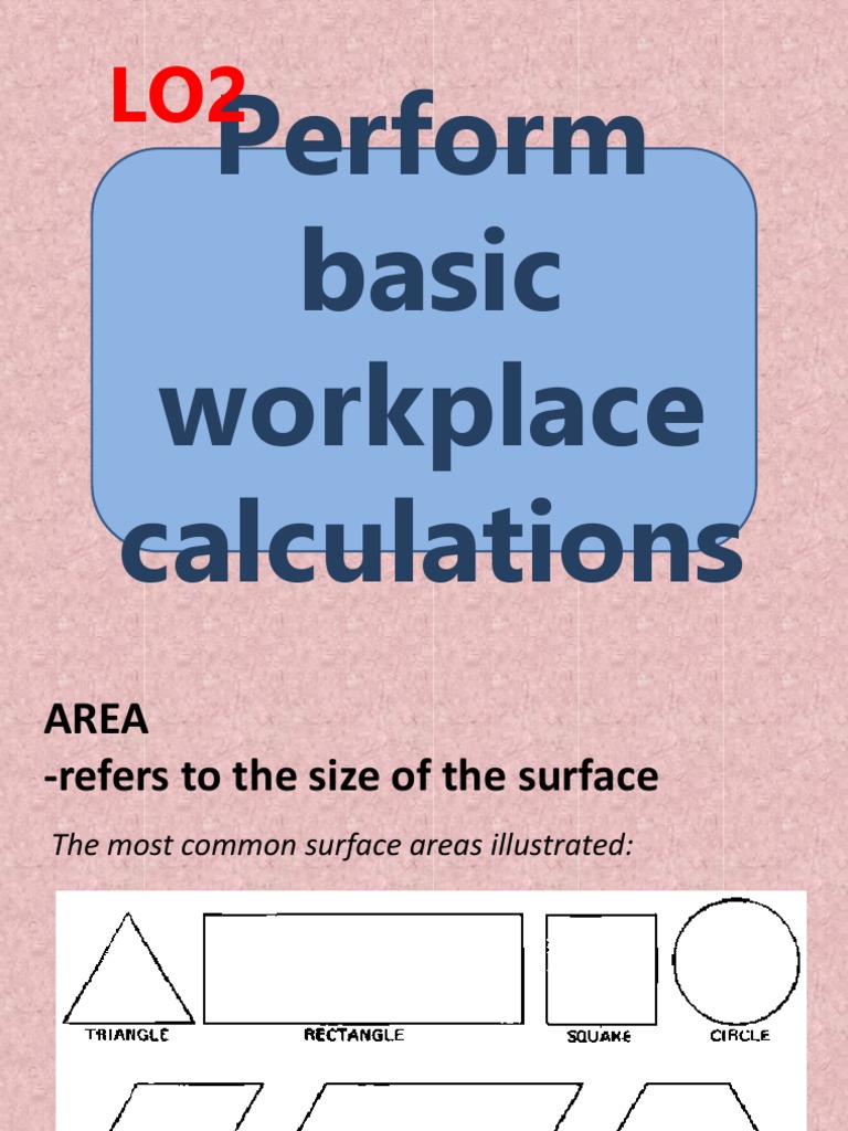 Perform Basic Workplace Calculations | PDF