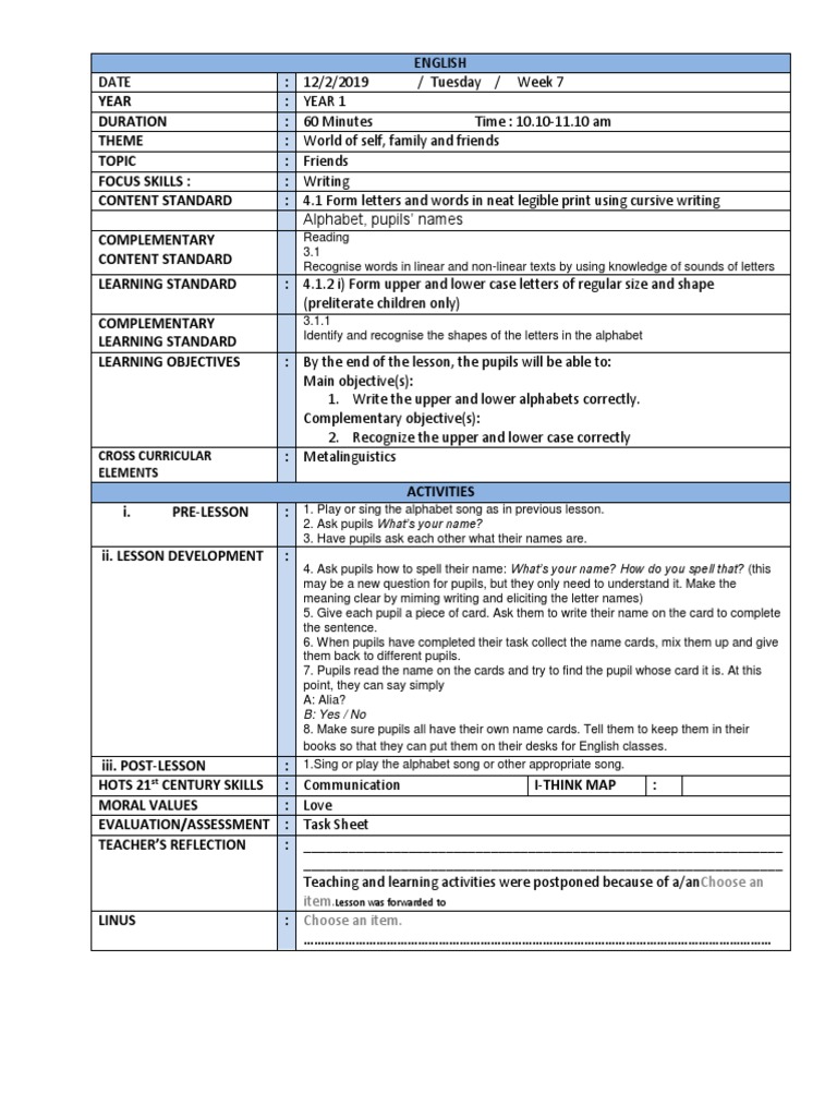 Cross Curricular Elements: Choose An Item. Choose An Item | PDF ...