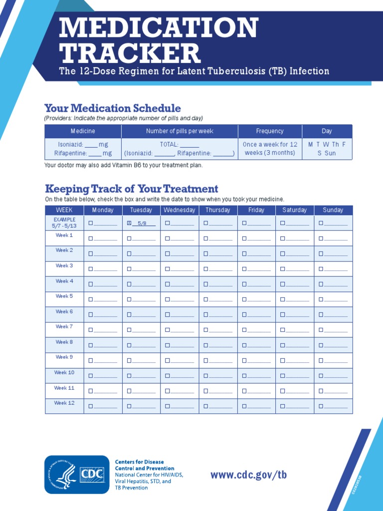 Your Medication Schedule: The 12-Dose Regimen For Latent Tuberculosis ...