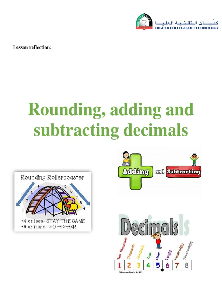 Rounding, Adding and Subtracting Decimals: Lesson Reflection | PDF