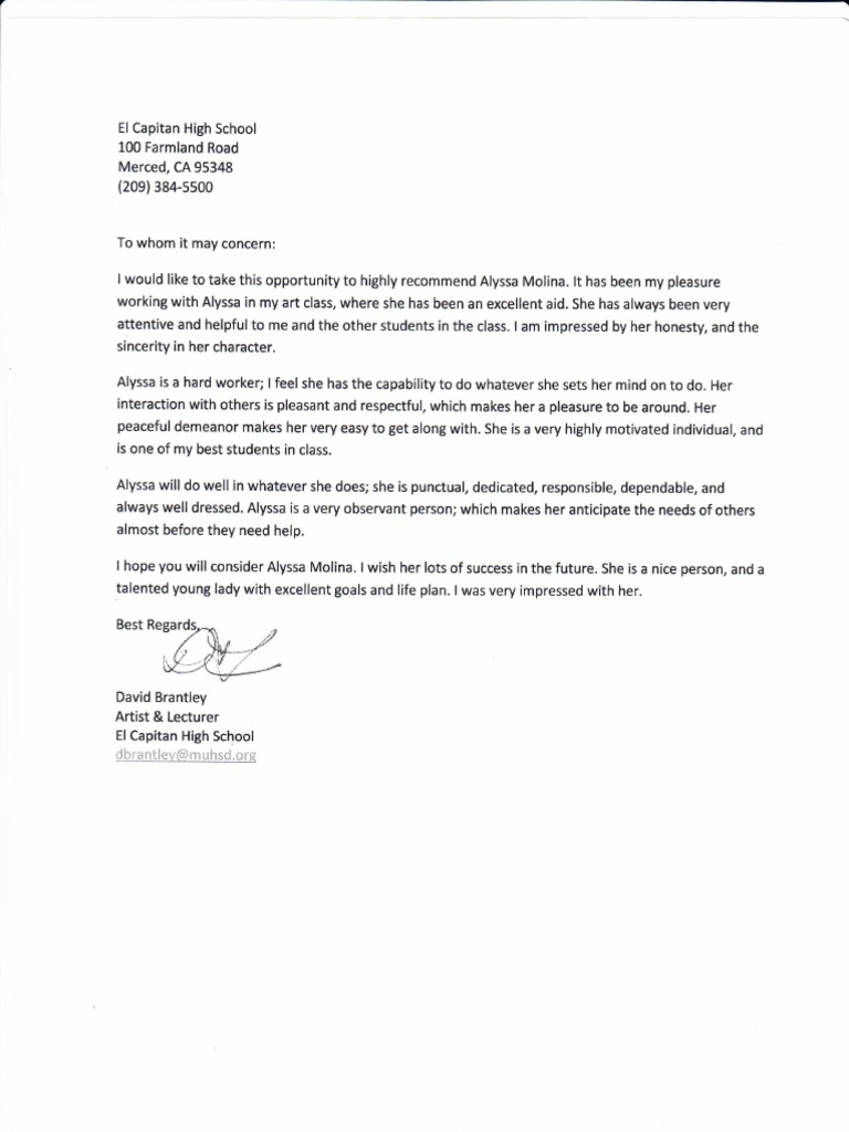 Rich Letter of Rec | PDF