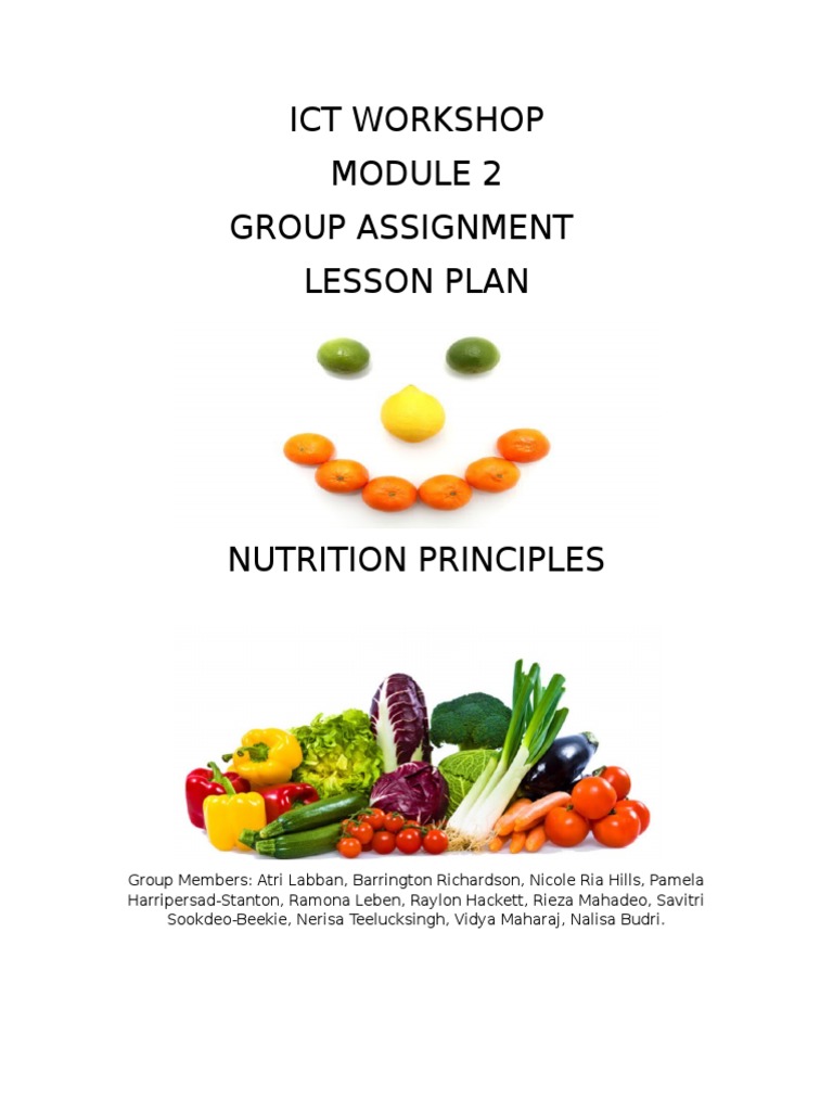 Module 2 - Ms Word Group Activity Lesson Plan | PDF | Meal | Nutrition
