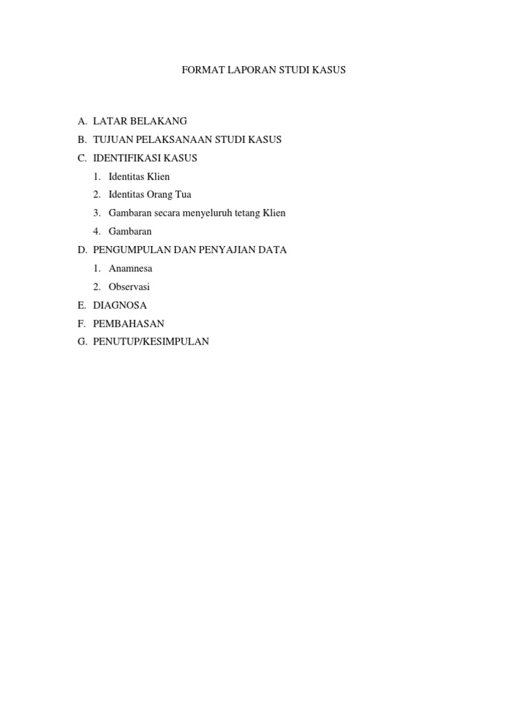 Format Laporan Studi Kasus-1 | PDF