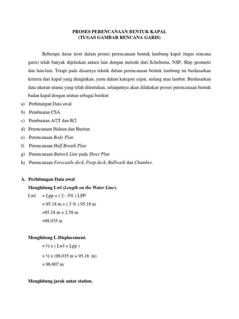 Proses Desain LinesPlan NSP | PDF