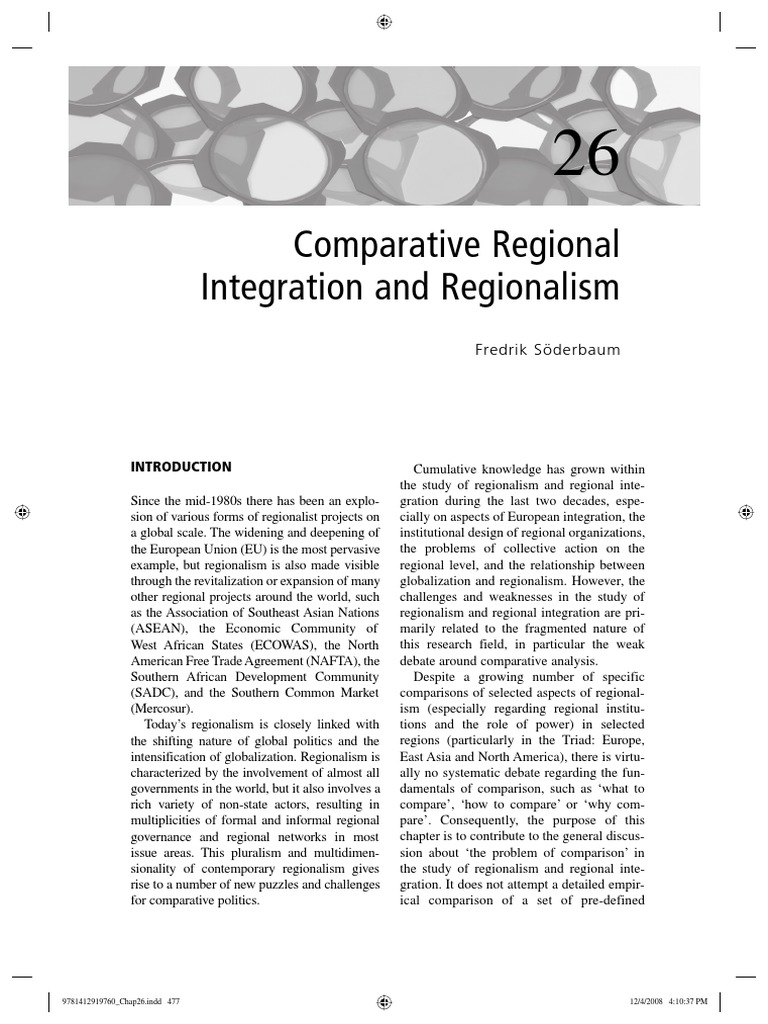Comparative Regional Integration and Reg PDF | PDF | Regional ...