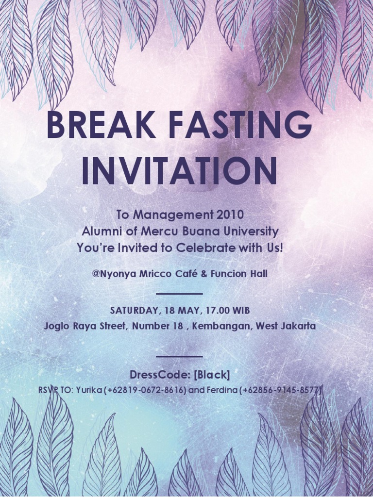 Invitation For Break Fasting | PDF
