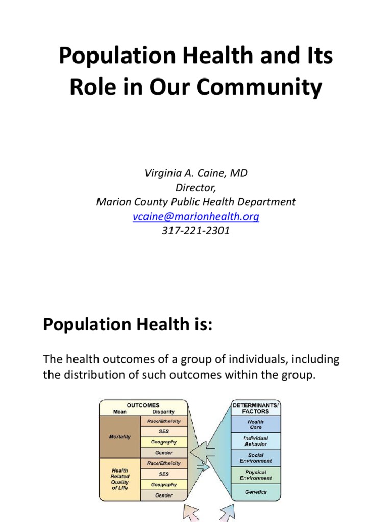 Population Health and Its Role in Our Community | PDF | Public Health ...