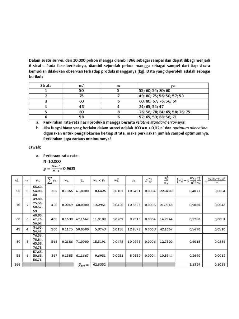 Latihan Soal MPC2 Double Sampling | PDF