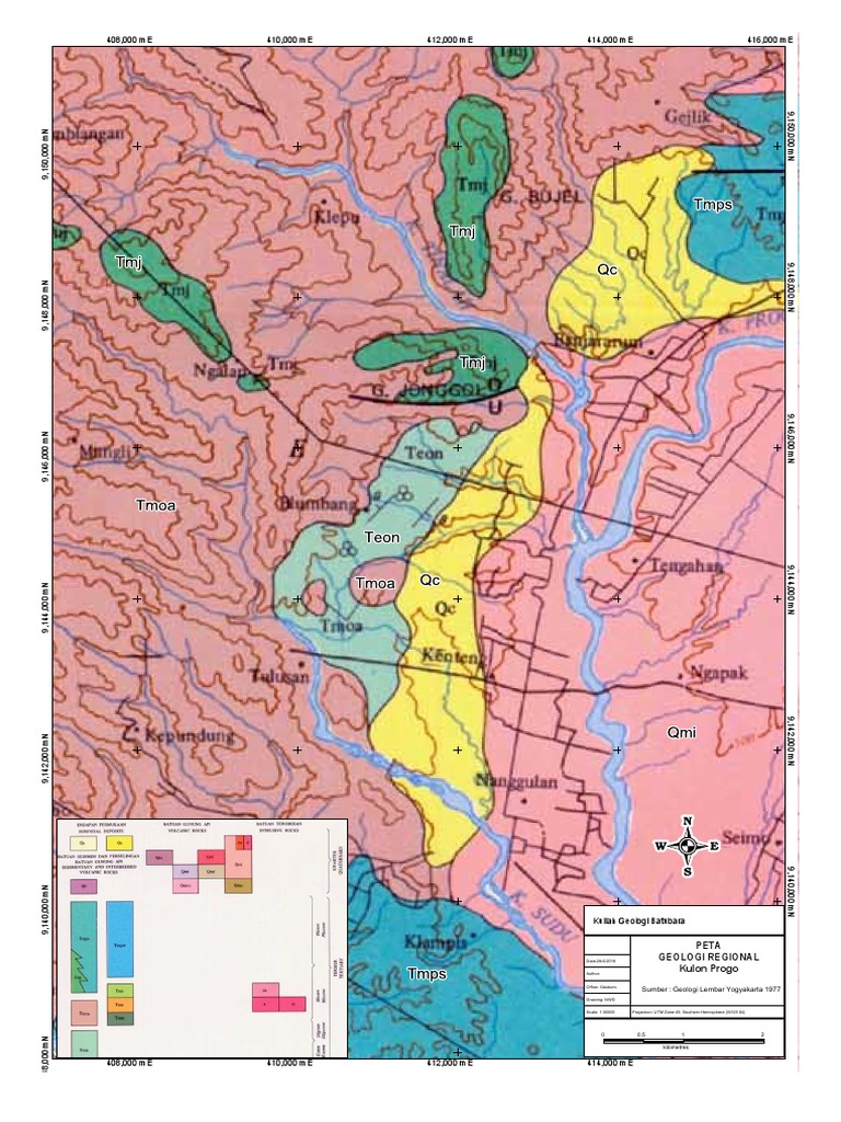 Regional Geological Map of the Kulon Progo Area Depicting Coal-Bearing ...