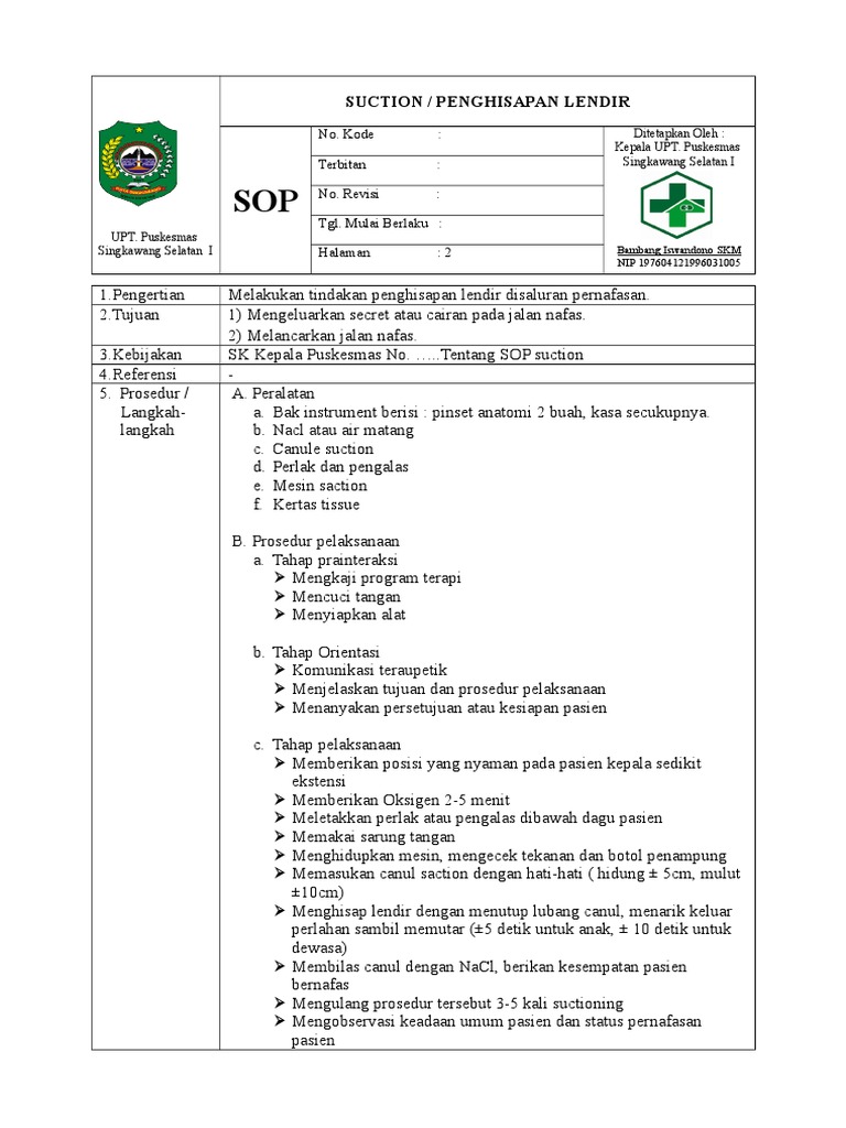 Sop Suction@Edo | PDF
