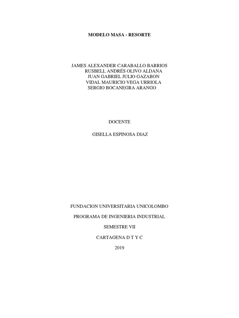Modelo Masa Resorte | PDF | Fricción | Fuerza