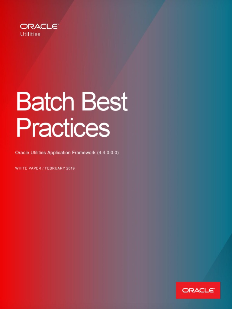 Batch Best Practices PDF | Download Free PDF | Application Programming Interface | Oracle Database
