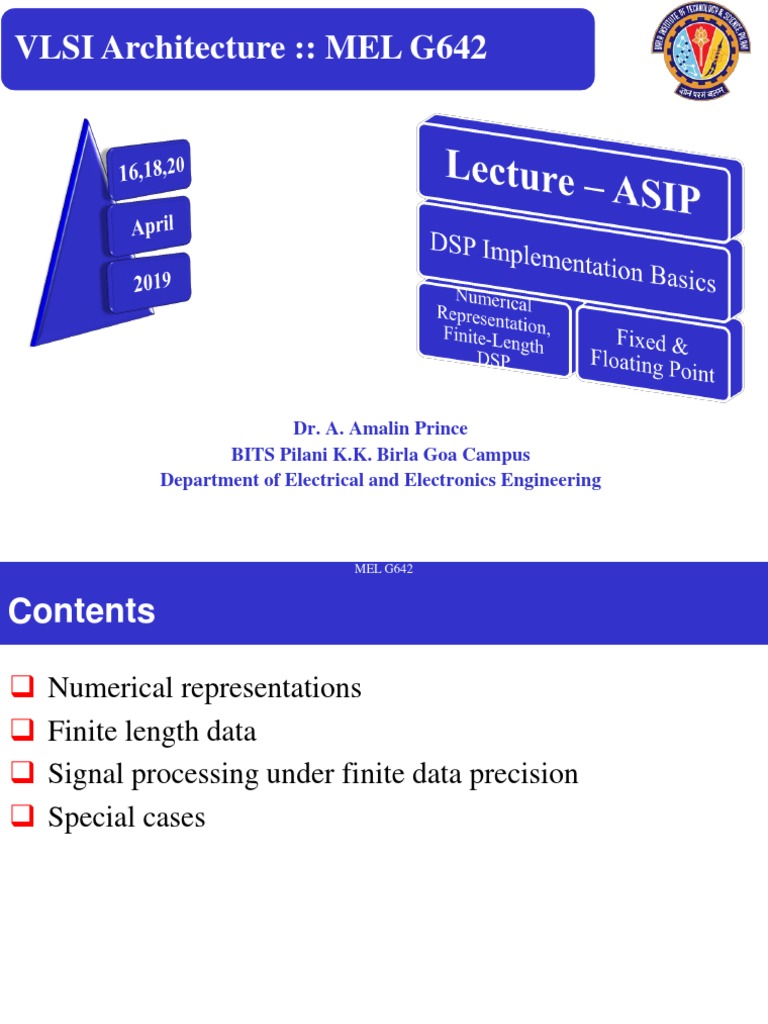 Lecture-ASIP DSP Implementation | PDF | Digital Signal Processing | Multiplication
