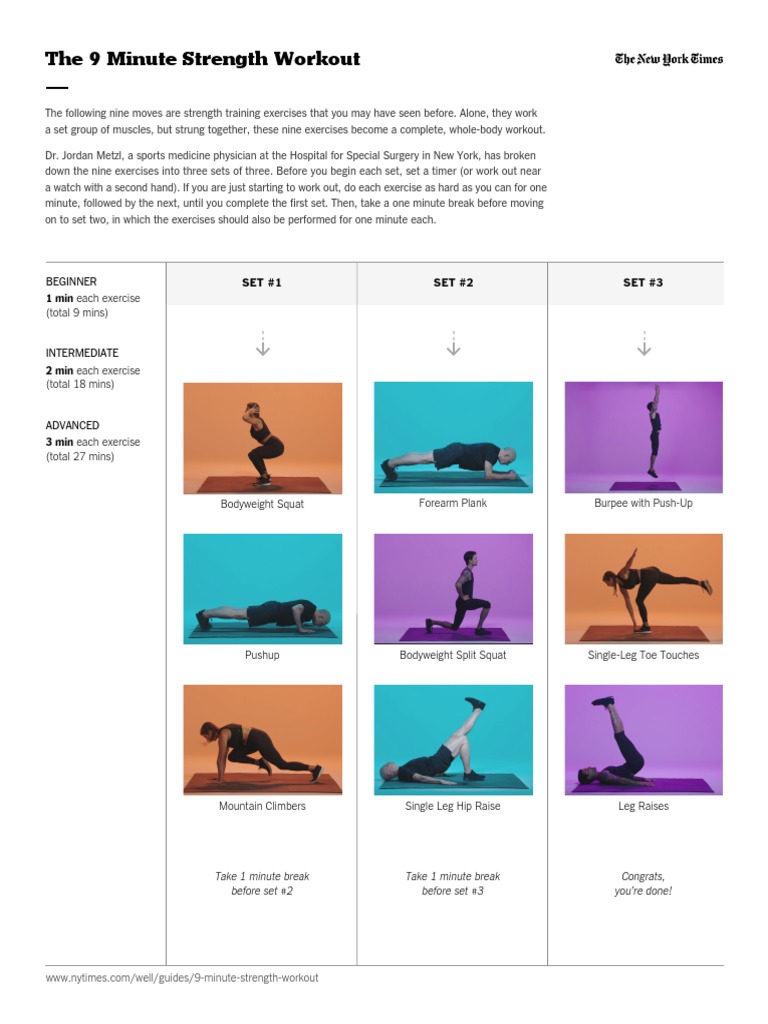 Strength-Training-Chart - 9 Minute Strength Training Workout PDF | PDF