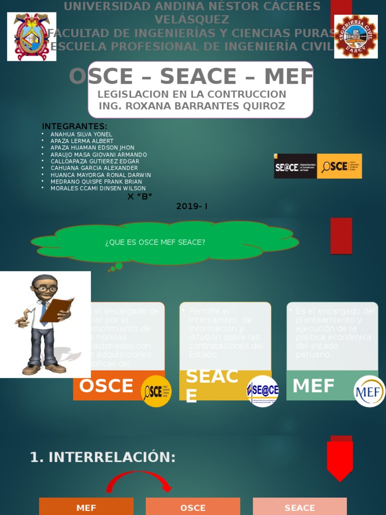 Funciones de OSCE, SEACE y MEF en Perú | PDF | Estado (política ...