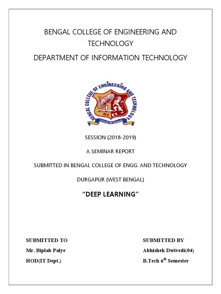 Deep Learning Seminar Report | PDF | Deep Learning | Artificial Neural Network