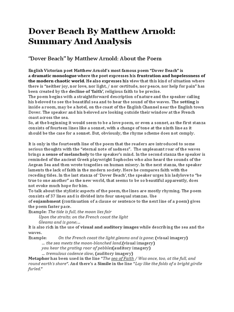 Dover Beach | PDF | Poetry