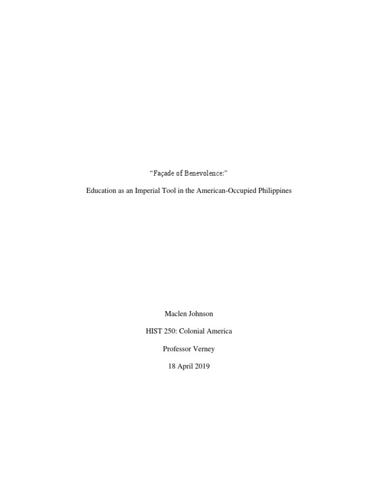 Education as Imperialism in the Philippines | PDF | Philippines | The ...