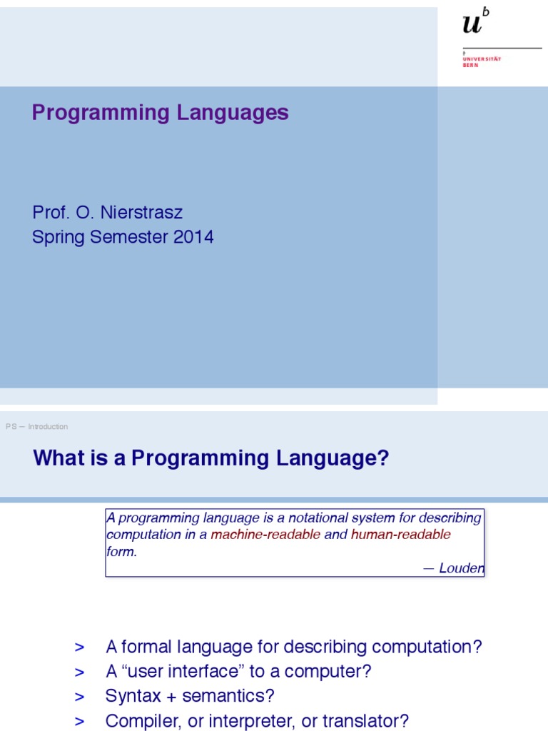 01intro - Brief of Programming Languages NEW | PDF | Programming ...