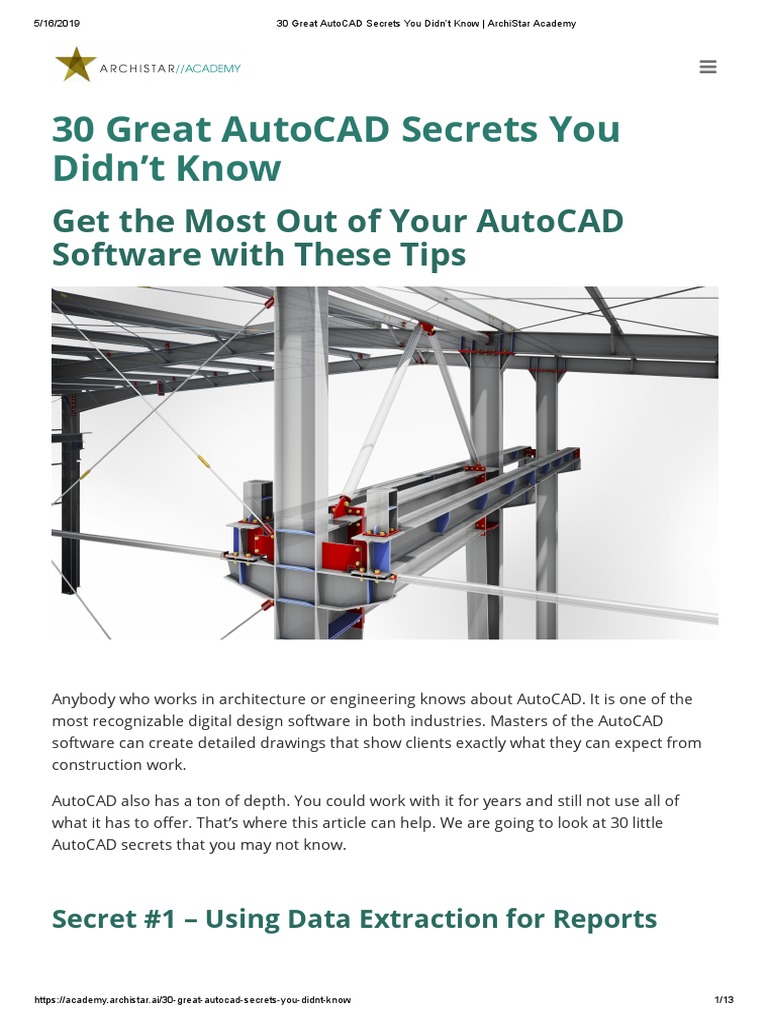 30 Great AutoCAD Secrets You Didn't Know - ArchiStar Academy | PDF ...