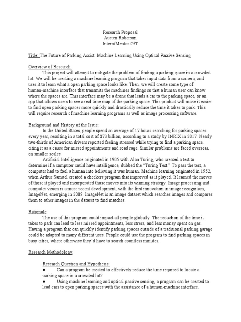 Sample Research Proposal 1 | PDF | Artificial Intelligence ...