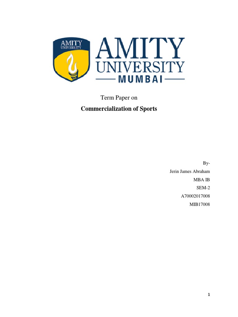 Commercialization of Sports | PDF | Sponsor (Commercial) | Sports