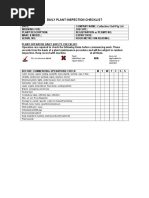 Daily Plant Inspection Checklist | PDF | Machines | Vehicles