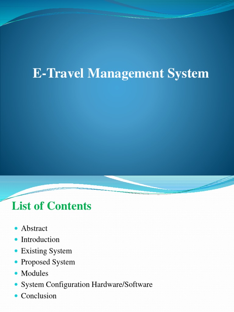 E-Travel Management System 1ppt | PDF | Travel Agency | Bus