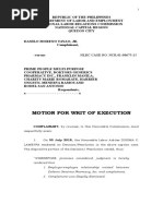 Motion For Issuance of Writ of Execution Sample | PDF | Lawsuit ...