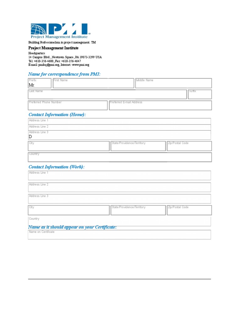 Sample PGMP Application | PDF | Zip Code | Project Management
