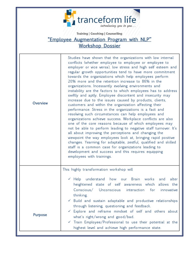 Employee Augmentation Program With NLP-Updated Proposal | PDF | Neuro ...