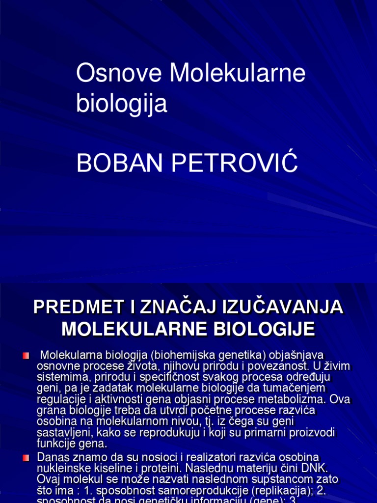 Molekularna Biologija - DNK | PDF