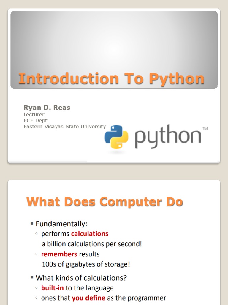 Introduction To Python | PDF | String (Computer Science) | Python ...