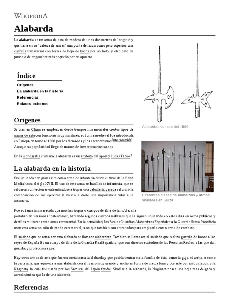 Alabarda | PDF | Armas cuerpo a cuerpo | Arsenal
