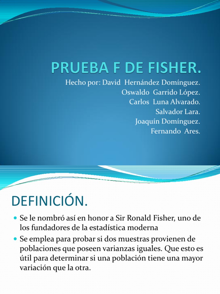 Prueba F de Fisher | PDF | Estadísticas | Diferencia